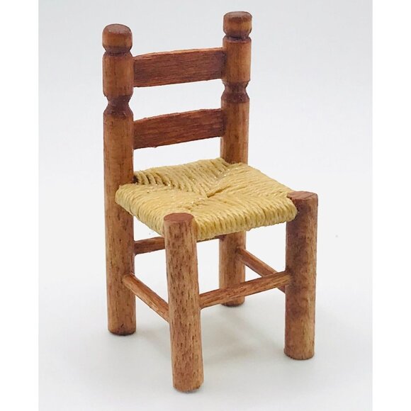 Artisan | Toys | Vintage Artisan Dollhouse Miniature Chair Wooden ...
